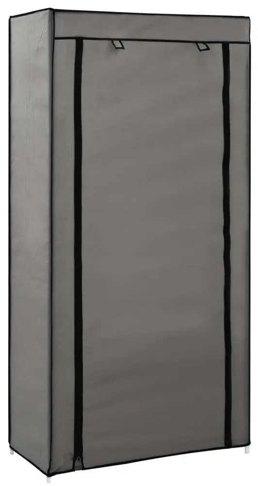 Botník s potahem šedý 58 x 28 x 106 cm textil 282430