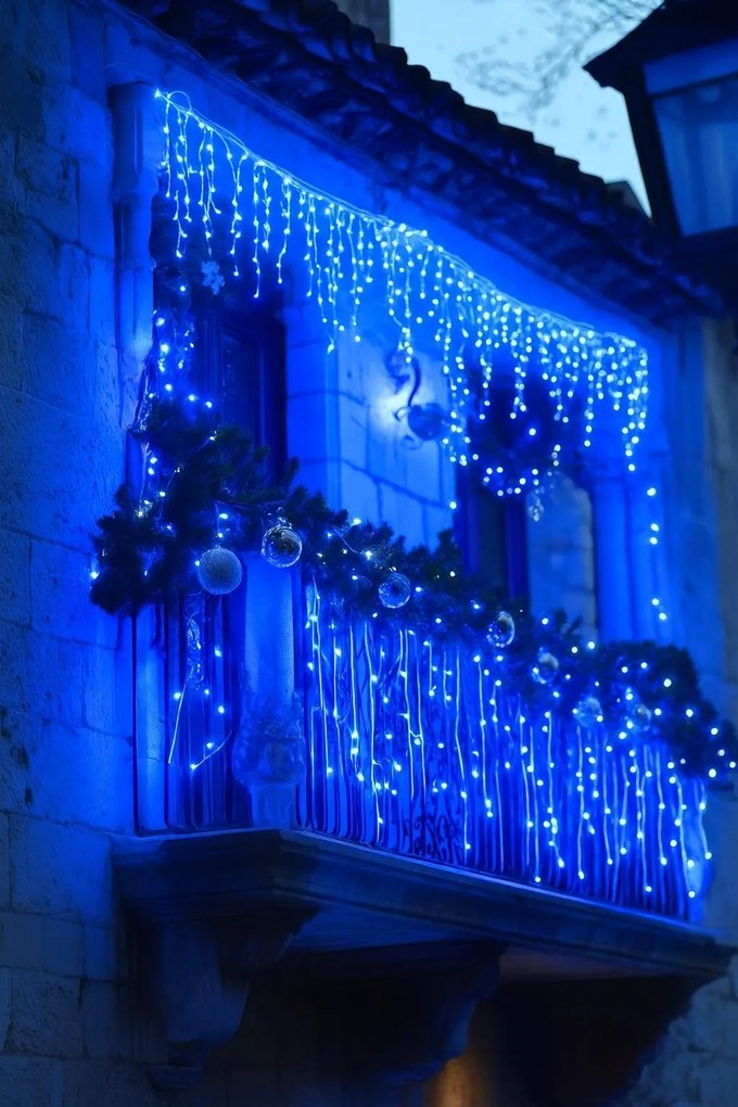Vánoční světýlka LED záclona FLASH modrá 500 LED