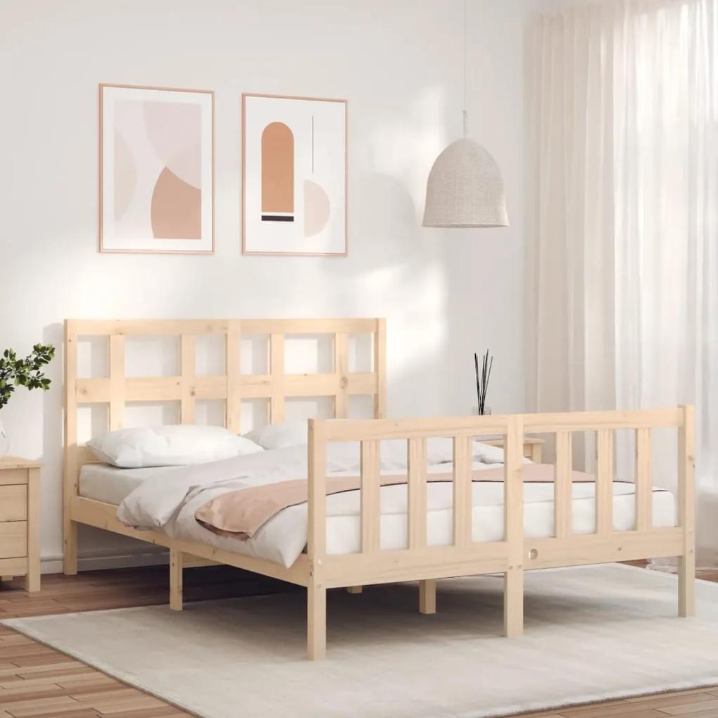 Rám postele s čelem 140 x 200 cm masivní dřevo,  3193011