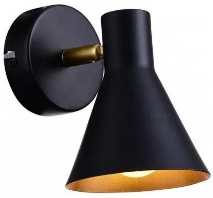 Černo-zlaté nástěnné svítidlo Less pro žárovku 1x E14