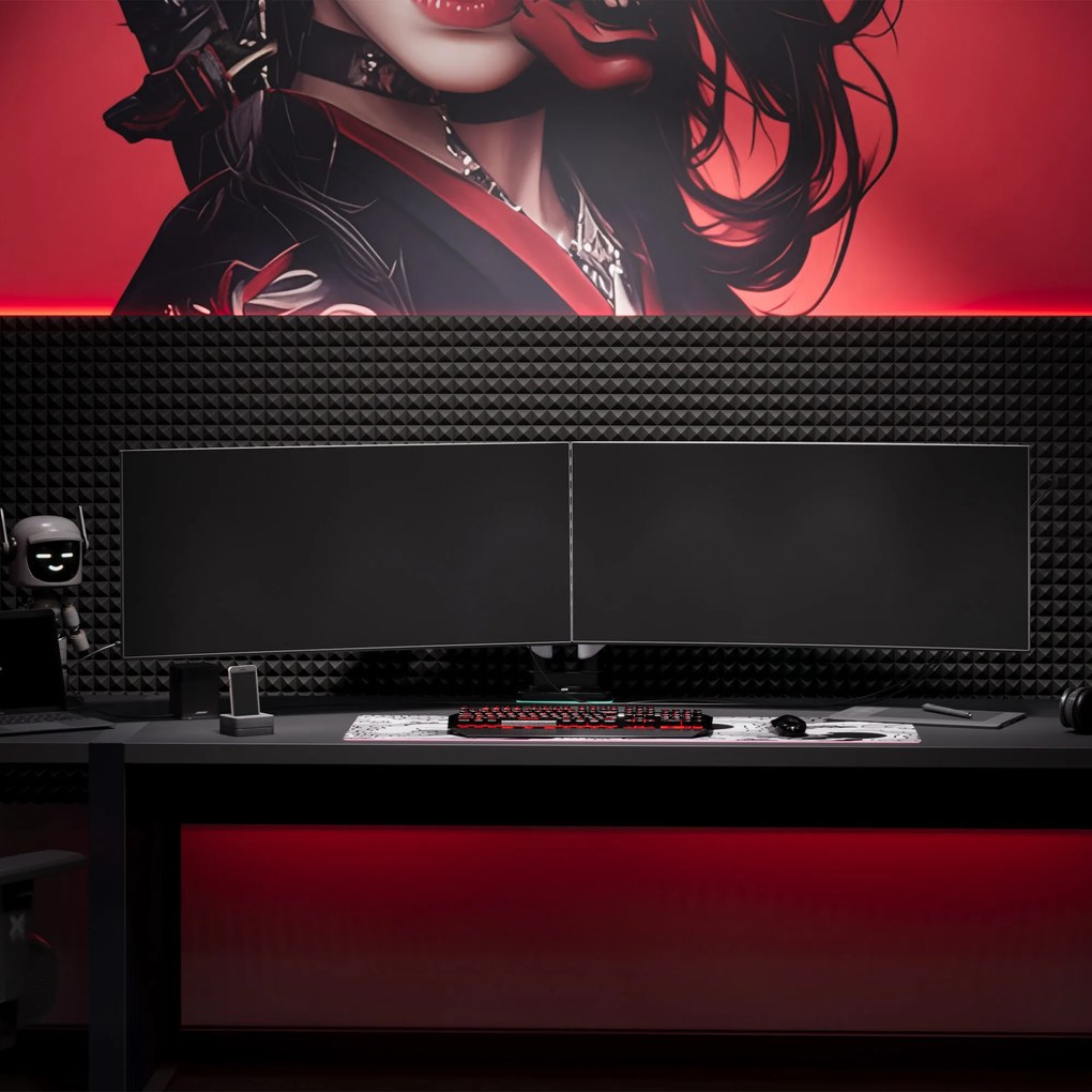 Držák na dva monitory 35" RGB bílo-černý: Diablo X-Arm Dual