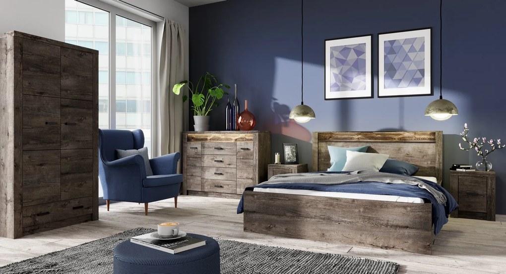 Vitrína pravá INDIANAPOLIS I-4 jasan tmavý