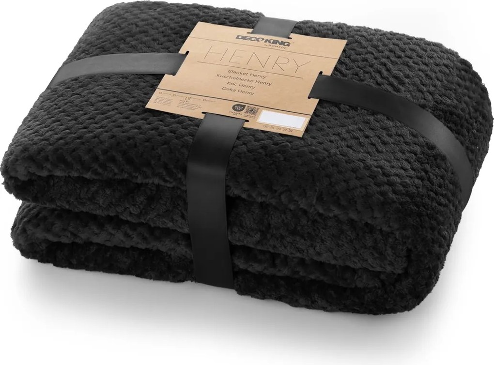 DecoKing Deka z mikrovlákna HENRY 150x200 cm Barva: BLACK/černá