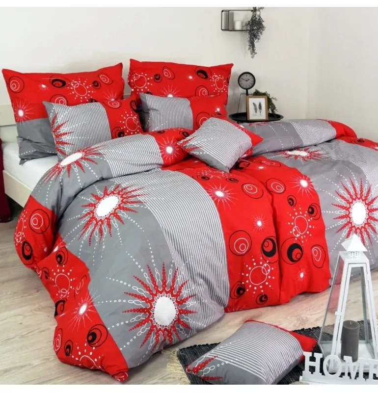 Povlečení bavlněné Tilia červené EMI, Standardní set jednolůžko obsahuje 1x 140x200 + 1x 70x90