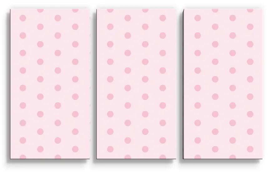 Sablio Obraz - 3-dílný Růžové puntíky - 120x80 cm