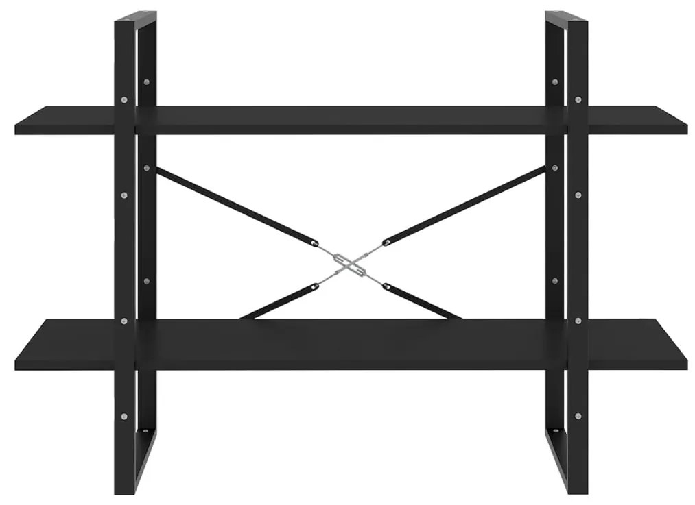 Knihovna se 2 policemi černá 100 x 30 x 70 cm dřevotříska - Default Title