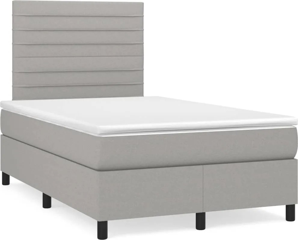 Box spring postel s matrací světle šedá 120 x 200 cm textil 3141841