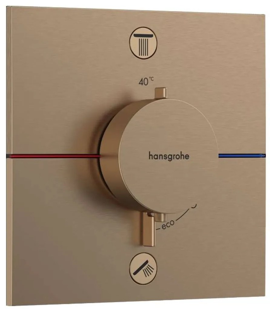 Hansgrohe ShowerSelect Comfort - Termostatická baterie pod omítku, pro 2 spotřebiče, kartáčovaný bronz 15572140