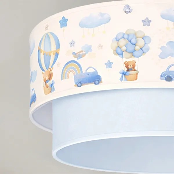 Brilagi-LED Dětský přisazený lustr BOBO 1xE27/60W/230V pr.40cm krém./modrá/medv.