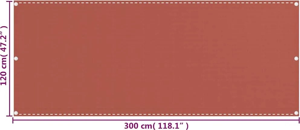 Balkonová zástěna terakota 120 x 300 cm HDPE 310952