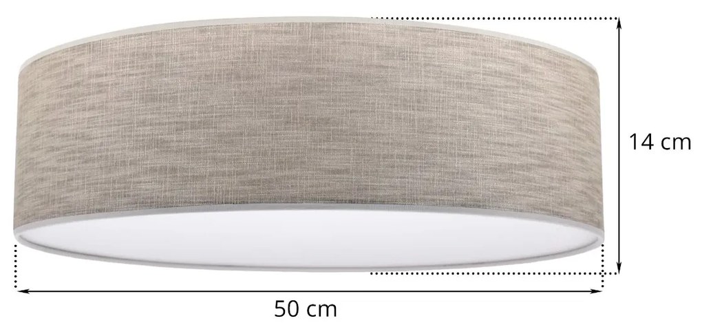 Stropní svítidlo Stone, 1x béžové textilní stínítko/bílé PVCové stínítko, (bílé plexisklo), (fi 50cm)