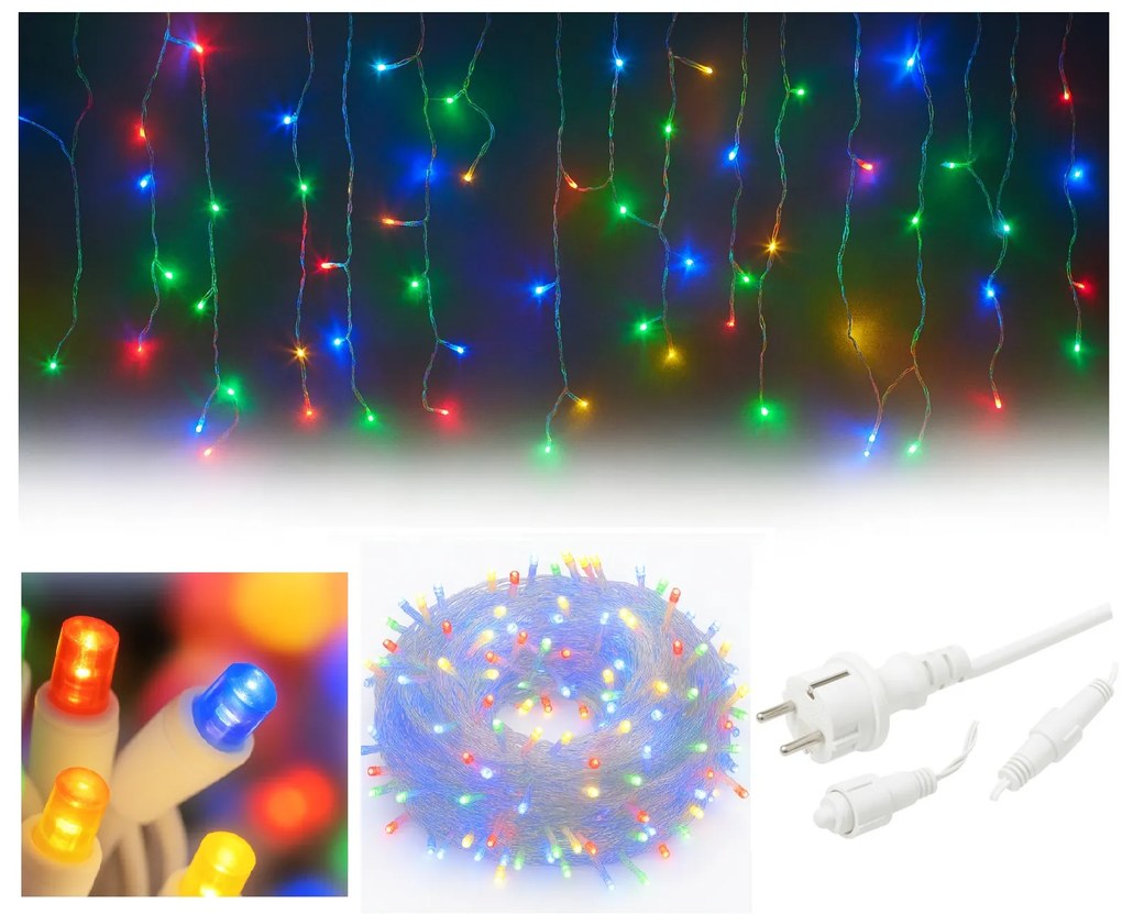 Vánoční světýlka LED záclona FLASH multicolor 1000 LED