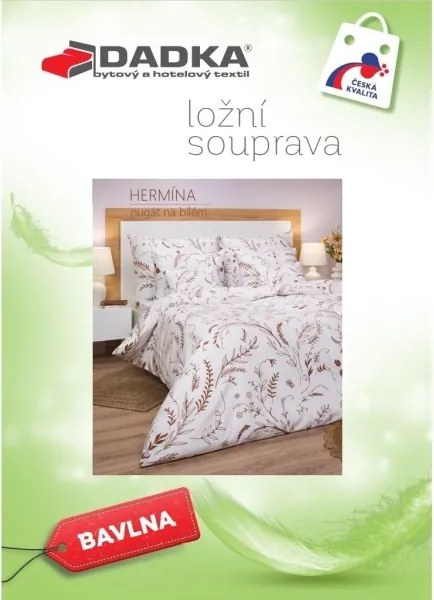 DADKA Bavlněné povlečení Hermína nugát na bílém 140x200, 70x90 cm