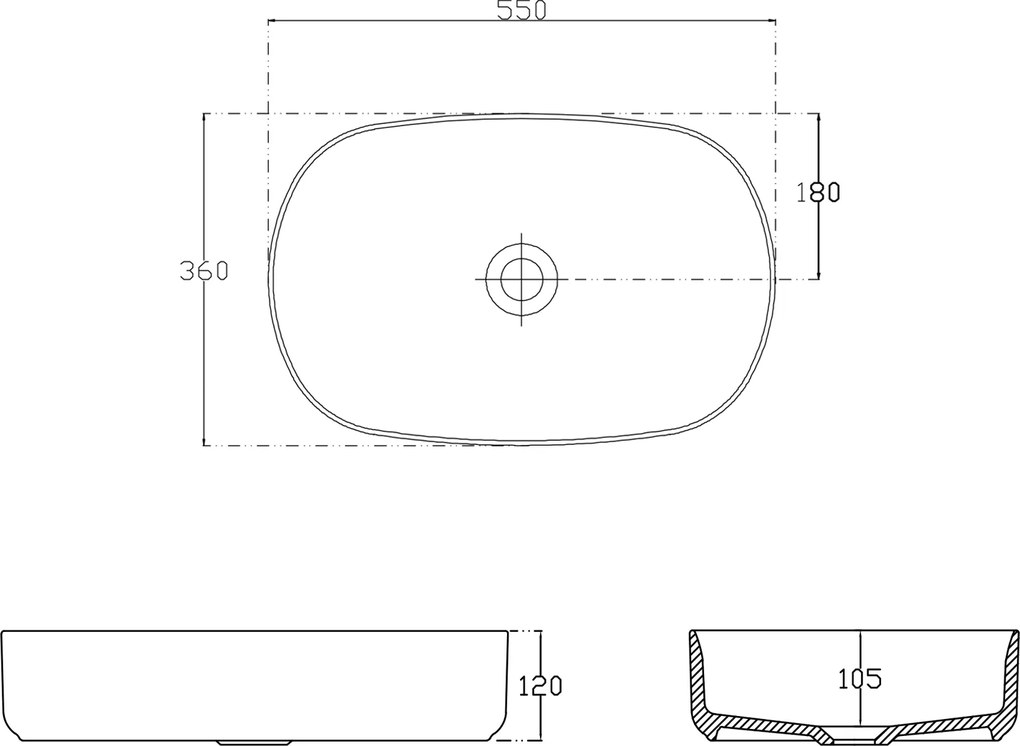 Sapho Sapho, INFINITY OVAL keramické umyvadlo na desku, 55x36 cm, matná zelena Mint, 10NF65055-2T
