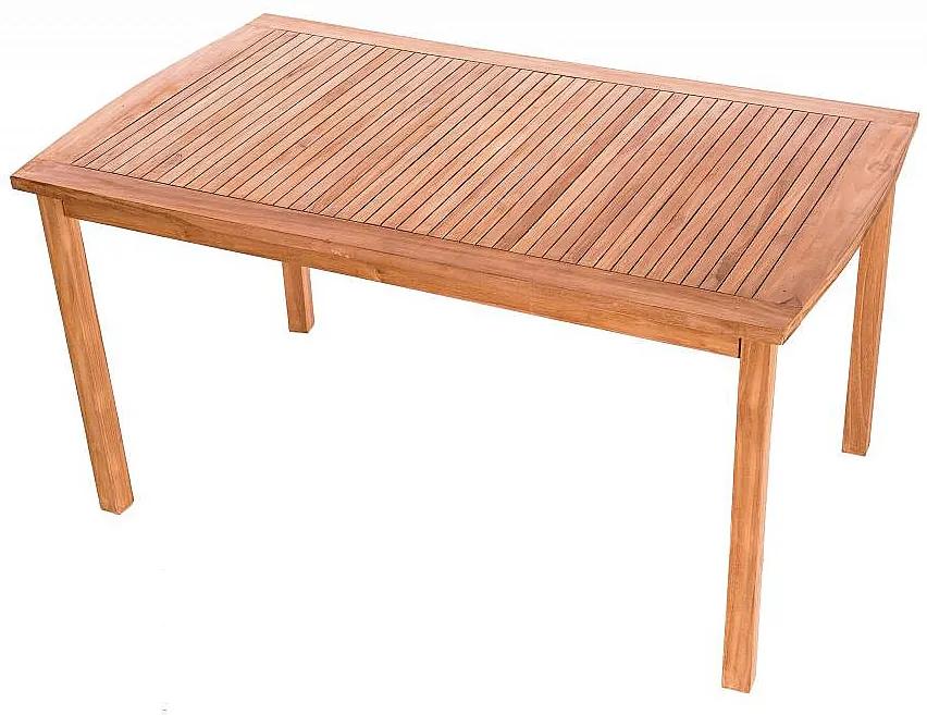 DEOKORK Zahradní pevný stůl obdelník HARMONY 150x90 cm (teak)