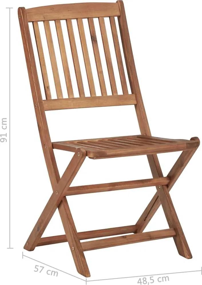 vidaXL Skládací venkovní židle 6 ks masivní akáciové dřevo [3074938]