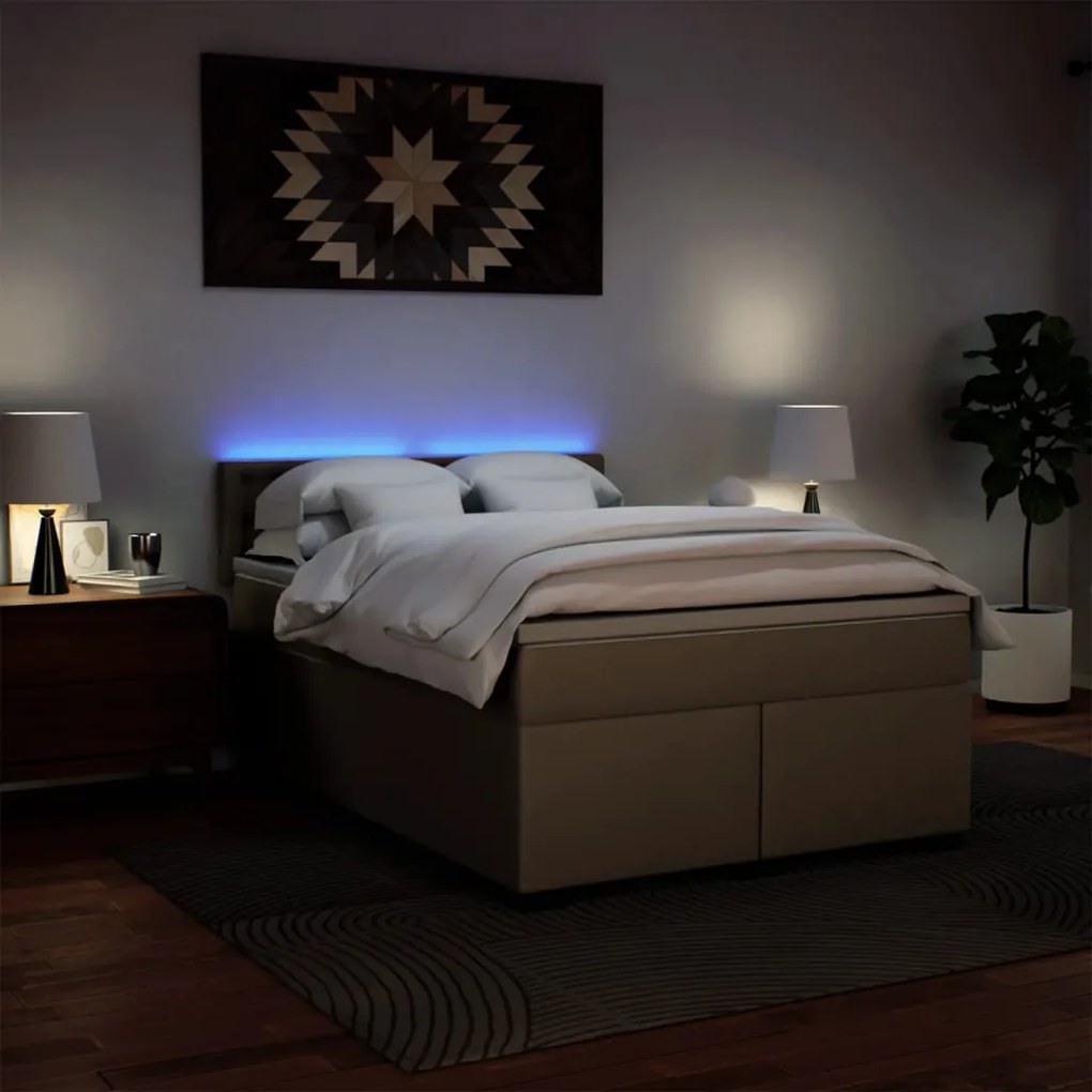 Box spring postel s matrací cappuccino 140x200 cm umělá kůže 3288427
