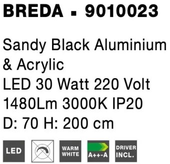 LED lustr Breda 70 černé