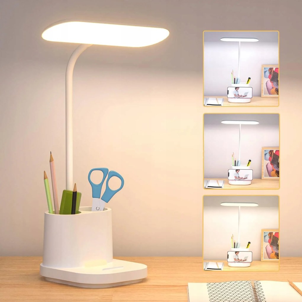 Youkoyi Multifunkční bezdrátová Led stolní lampa 3 barvy Usb