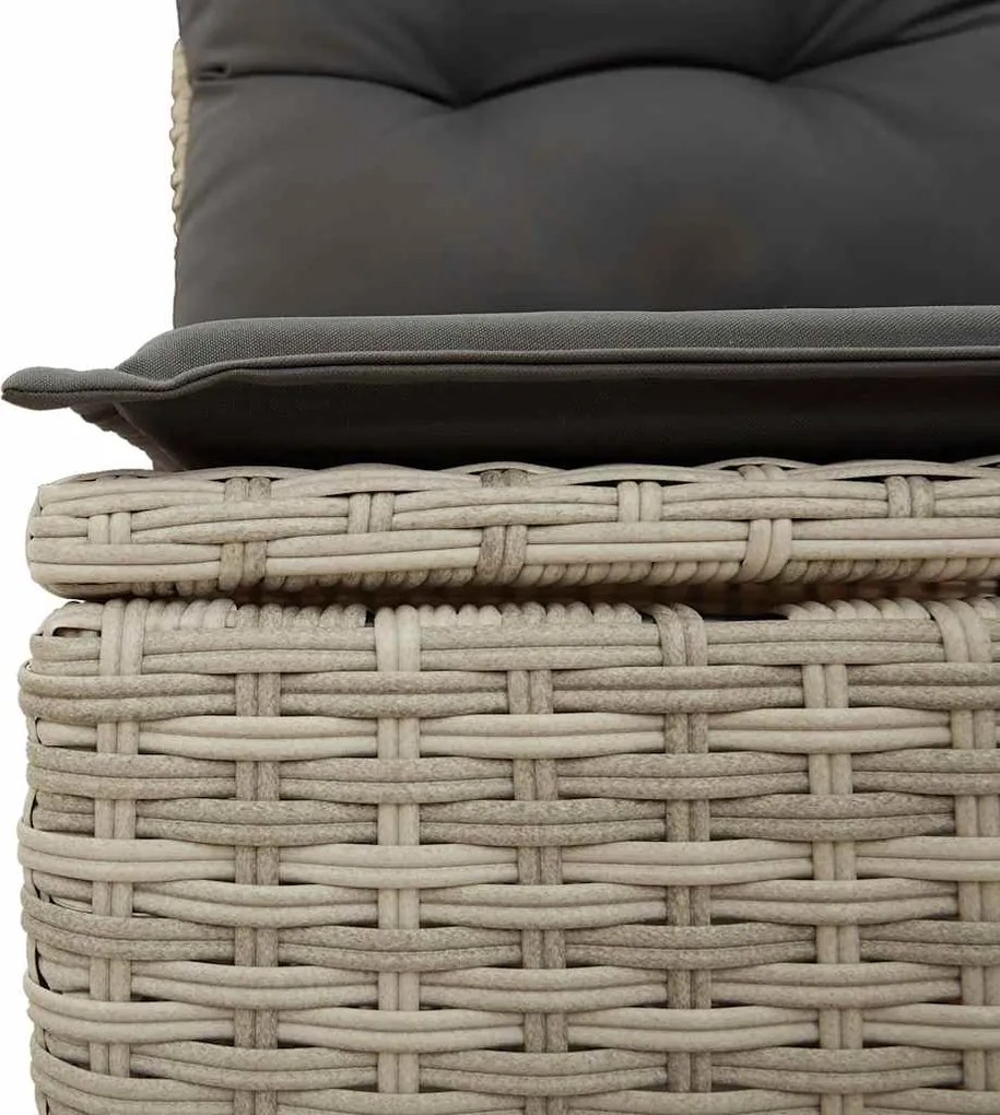 5dílná zahradní sedací souprava a podušky světle šedá polyratan 3221291