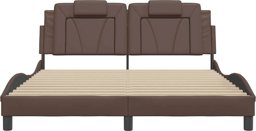 Rám postele Viana bez matrace hnědý 160x200 cm umělá kůže 3208105