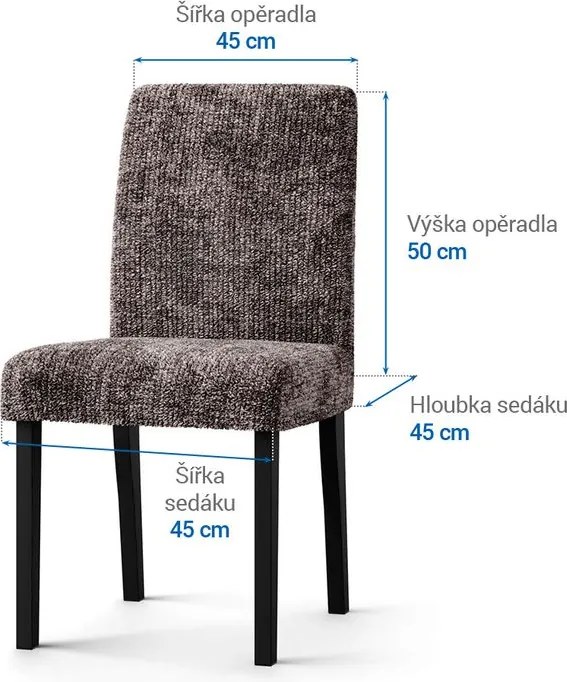 Bielastické potahy MARMO hnědé židle s opěradlem 2 ks (45 x 45 x 50 cm)