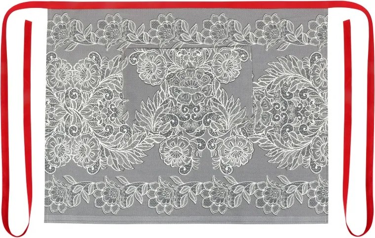 Bellatex Kuchyňská zástěra GITA - do pasu Šedá,Bílá 68x50 cm