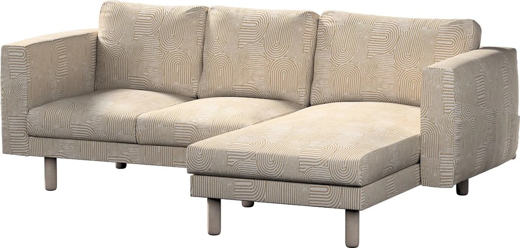 Potah na pohovku IKEA Norsborg 3-místná se šezlongem barva béžová látka pletený vzor, vzorované
