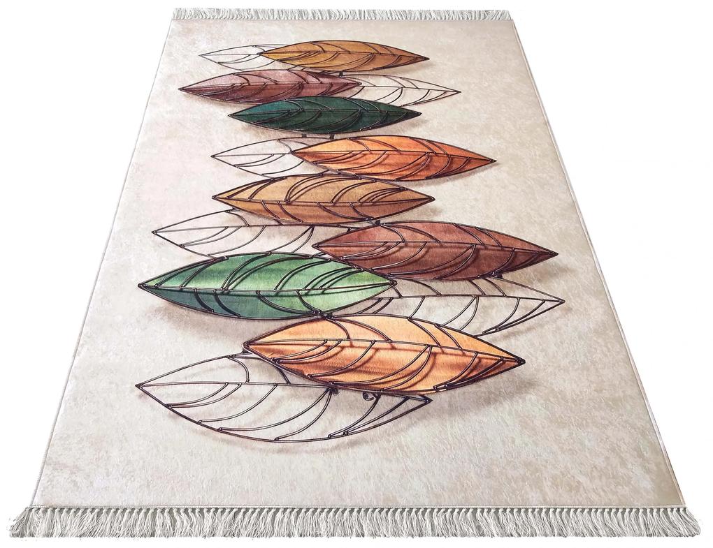 Moderní koberec s motivem listů