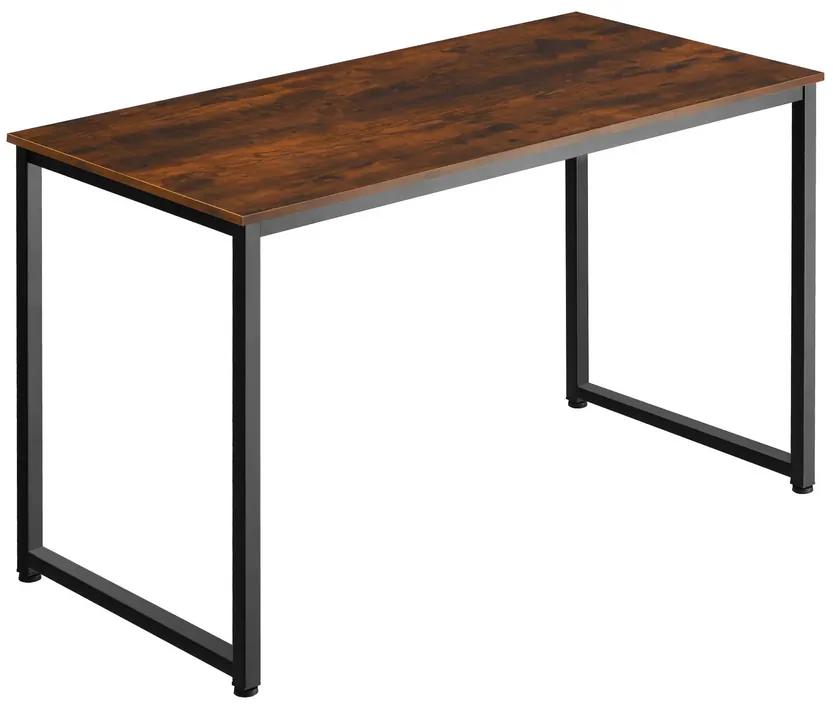 Tectake Pracovní stůl Flint Industrial tmavé dřevo 120 cm