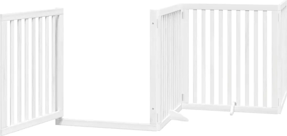 Zábrana pro psy s dvířky skládací 12 panelů bílá 960 cm topol 3155680