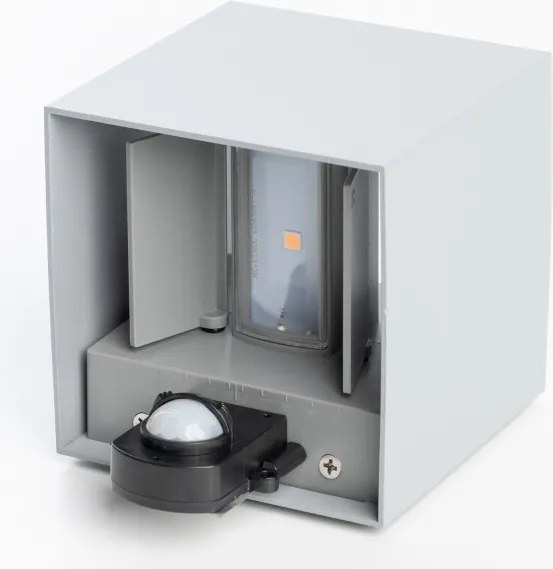 BRILAGI - LED Venkovní nástěnné svítidlo se senzorem CUBE LED/6W/230V šedá IP65