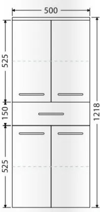Intedoor střední skříň,1 zásuvka,4 dveře, UNI SS 122/50 1Z 4D Varianta: 24 Woodline creme