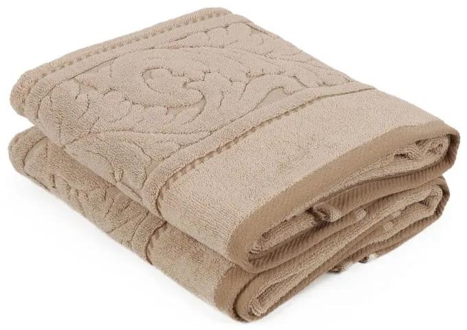 Sada 2 hnědých bavlněných ručníků z bavlny Sultan, 50 x 90 cm