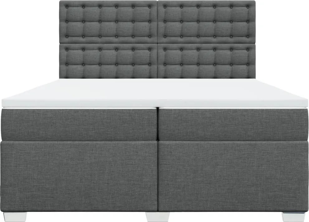 Box spring postel s matrací tmavě šedá 200x200 cm textil 3292910