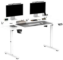ULTRADESK HIGHLANDER XXL Bílý pracovní stůl s elektrickým nastavením Lama Plus