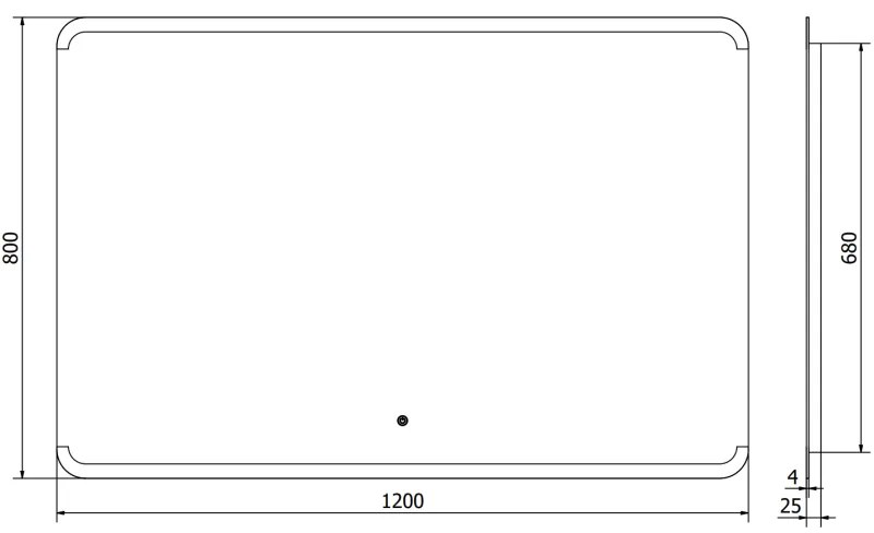 Mexen Nida, LED koupelnové zrcadlo s podsvícením 120x80 cm, 6000K, ochrana proti zamlžování, 9806-120-080-611-00