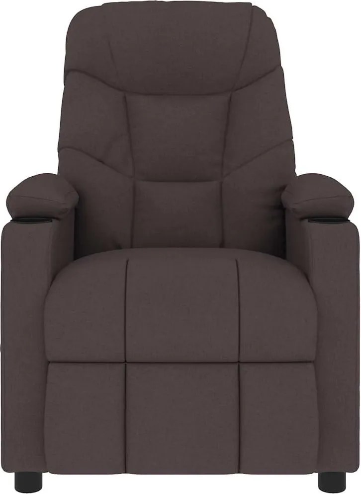 Masážní křeslo tmavě hnědé textil 339097