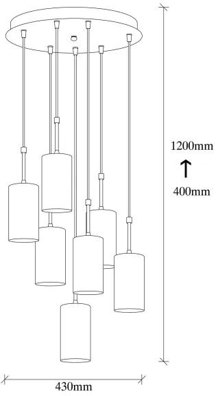 Lustr na lanku KEM 7xE27/40W/230V