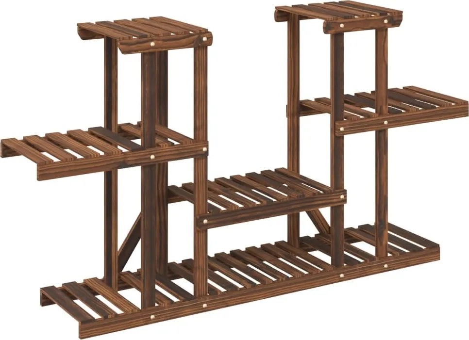 vidaXL Stojan na květiny 110 x 25 x 73 cm masivní jedlové dřevo [362854] Barva: Hnědá