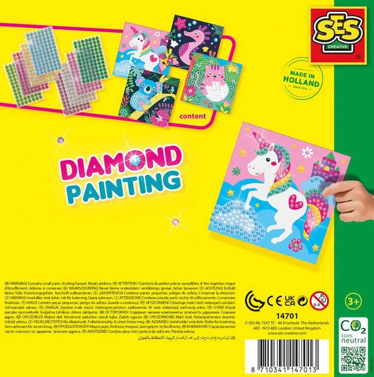 SES CREATIVE Zdobení třpytivými kamínky 1440ks kreativní set veselá zvířátka 14701