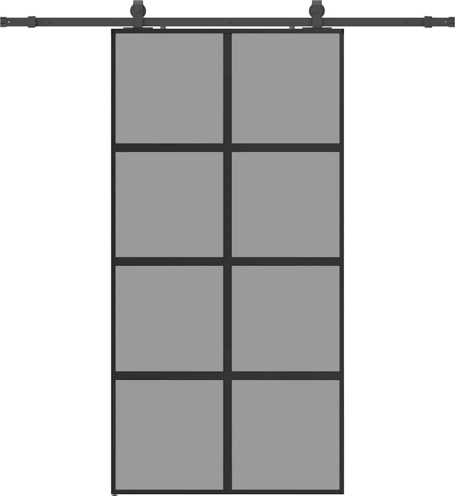 Posuvné dveře se sadou kování černé 102,5x205 cm Tvrzené sklo 3375897