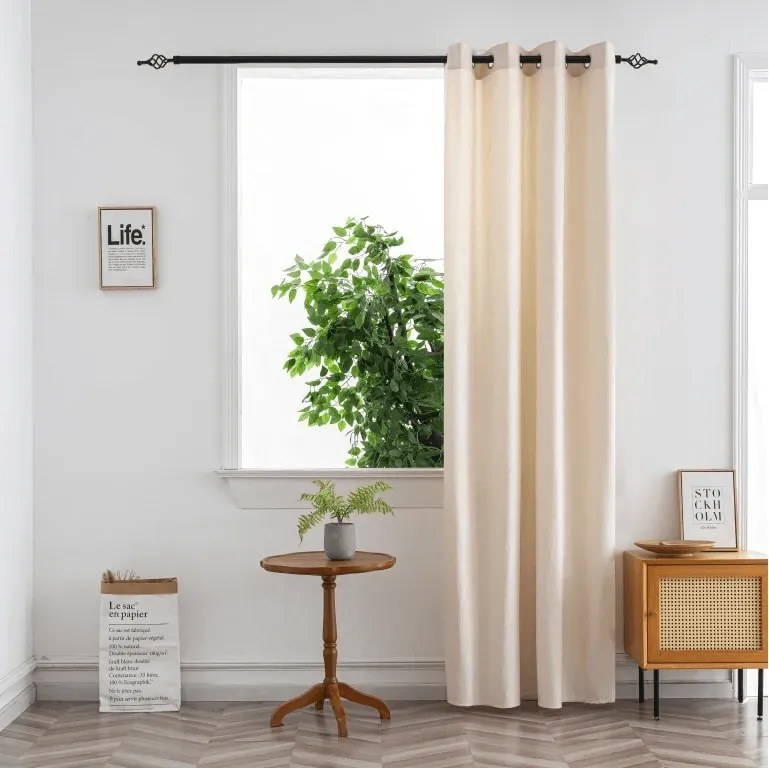 Zatemňovací závěs DUNES VELVET 140x250 cm, krémový Zavěšení: Řasící páska