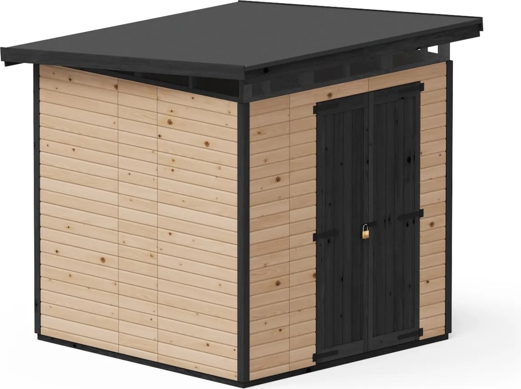 Upyard Dřevěný domek na nářadí Strongbox XL vč. základů hnědá 203 x 203 cm