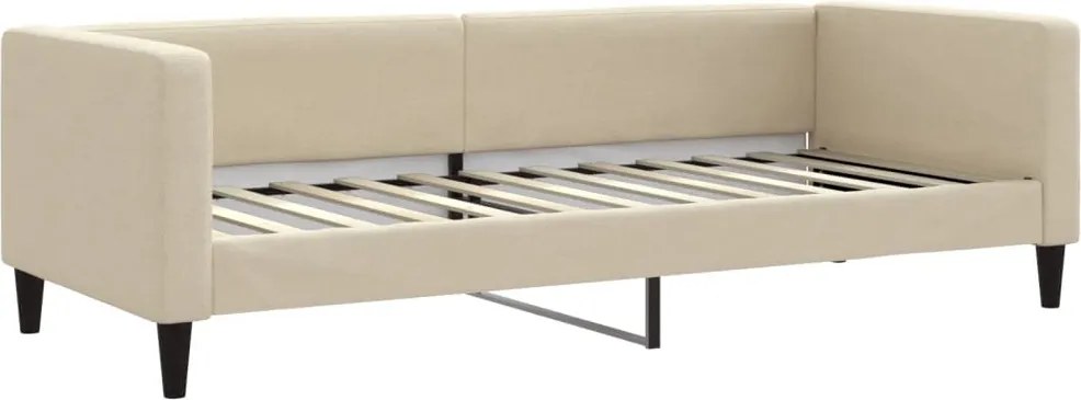 Válenda s přistýlkou a zásuvkami krémová 80 x 200 cm textil 3196613
