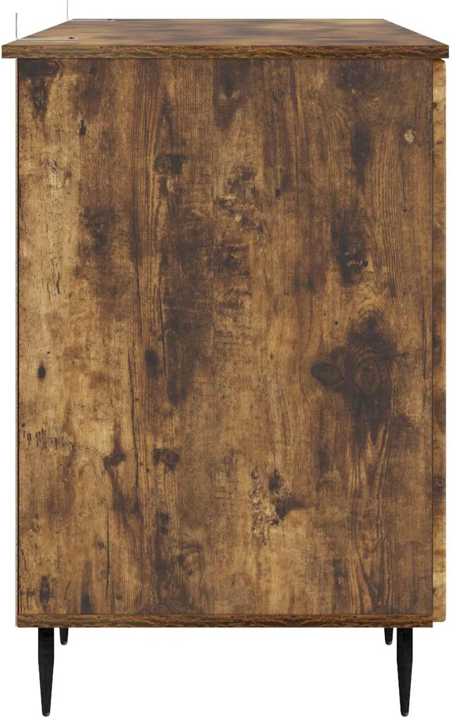 Stůl s policí Kouřový dub 142,5 x 50 x 75 cm Kompozitní dřevo 3414590