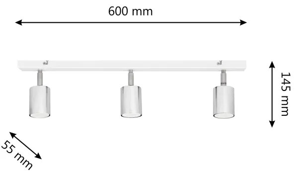 LED Bodové svítidlo TUNE 3xGU10/4,8W/230V matný chrom/bílá