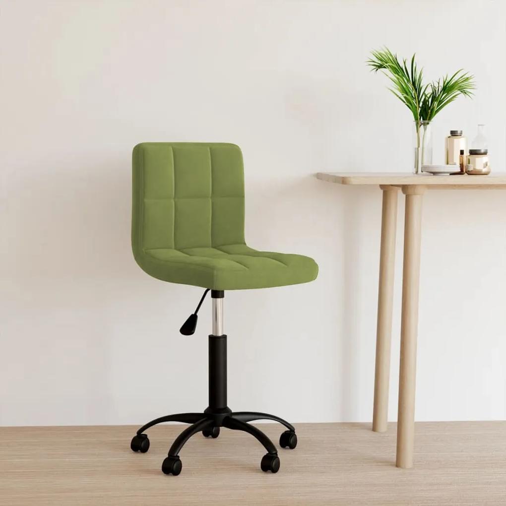 334358 vidaXL Otočná kancelářská židle světle zelená samet