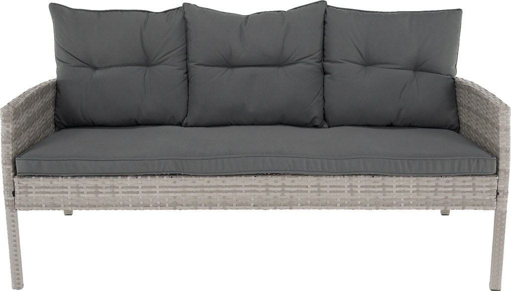 Zahradní ratanový set, světle šedá, LALEN