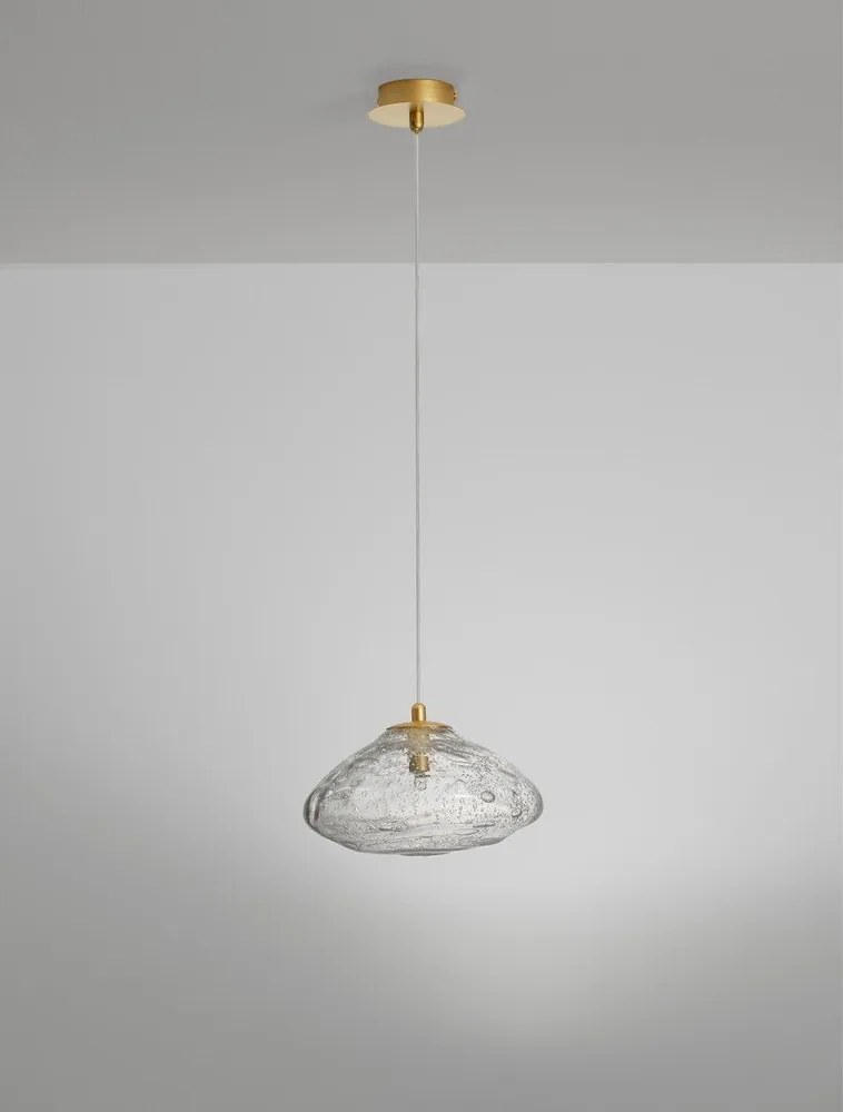 Skleněné závěsné svítidlo v mosazné barvě ø 26 cm King – Nova Luce